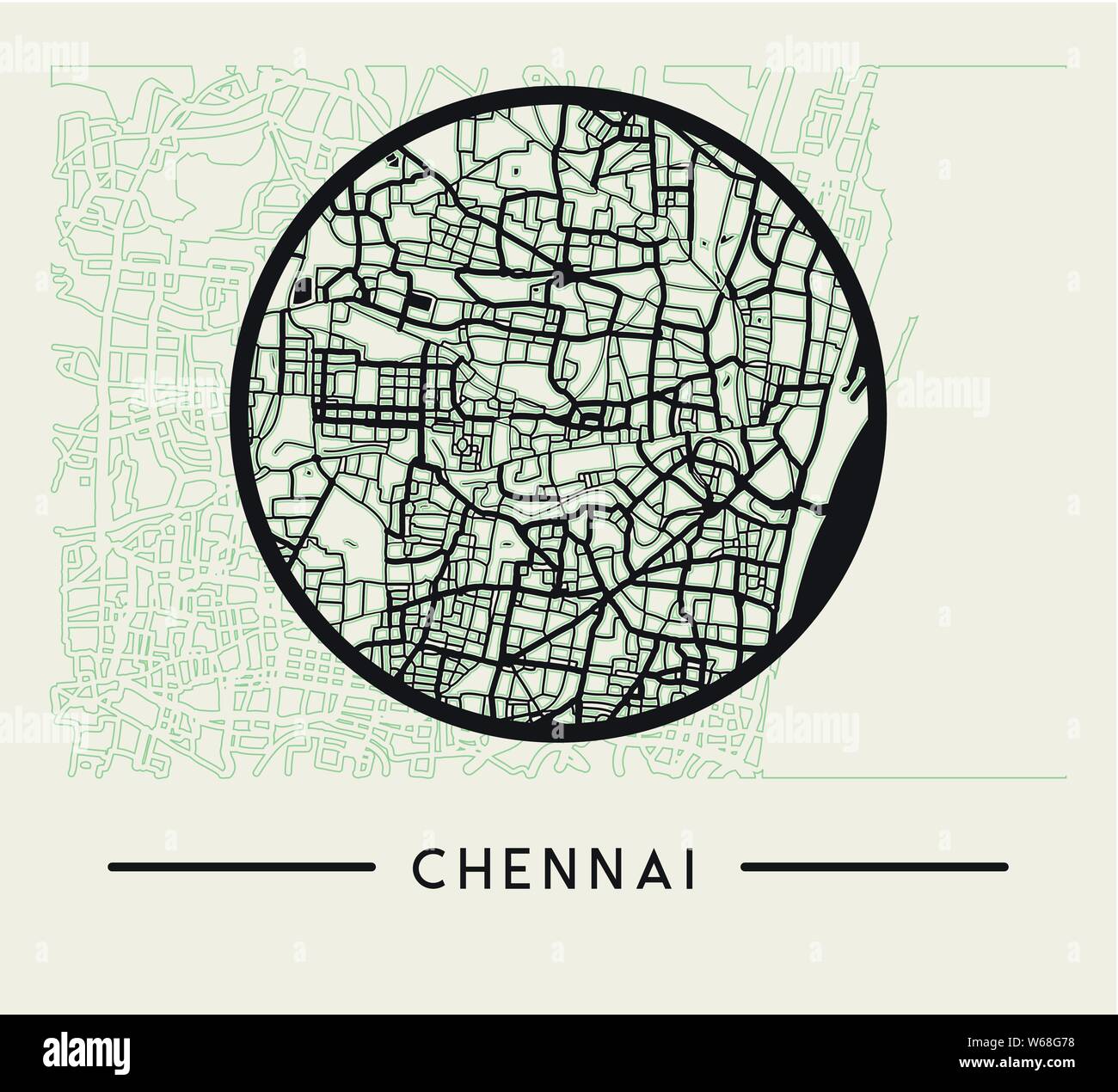 Abstract Chennai City Map - Illustration as EPS 10 File Stock Vector ...