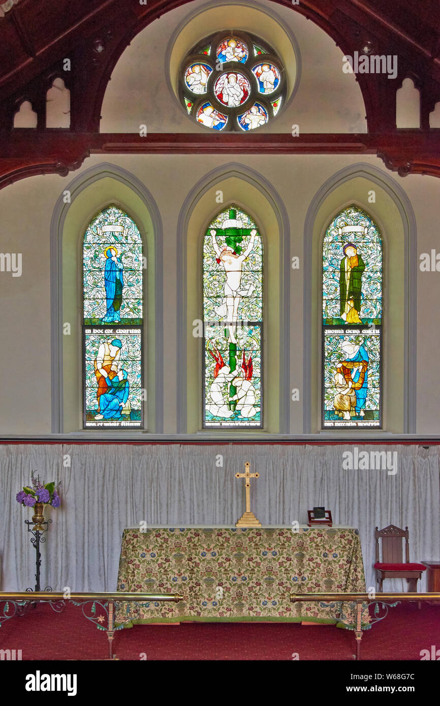 FOCHABERS MORAY SCOTLAND THE GORDON CHAPEL INTERIOR WITH STAINED GLASS ...
