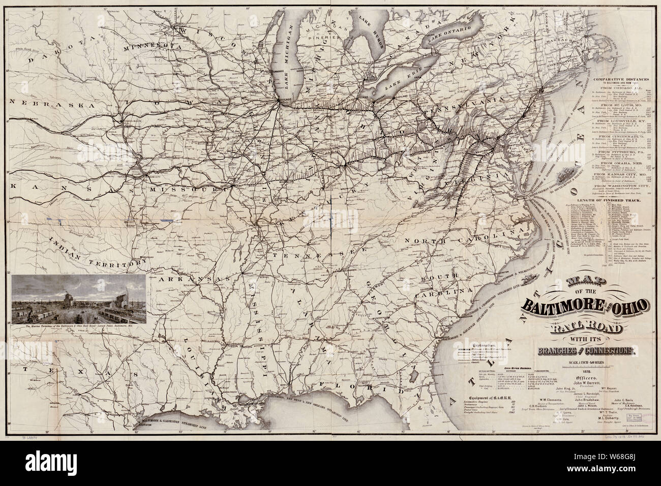 0203 Railroad Maps Map of the Baltimore and Ohio Rail Road with its ...