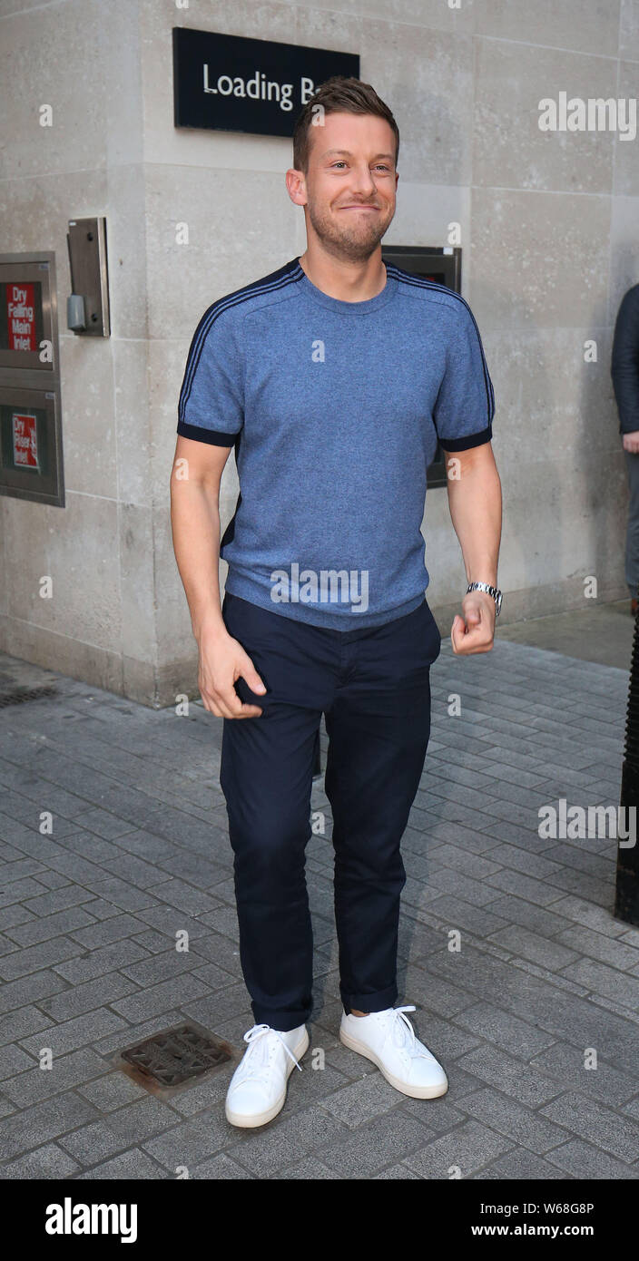 Chris Ramsey leaving BBC Broadcasting House in London after appearing ...