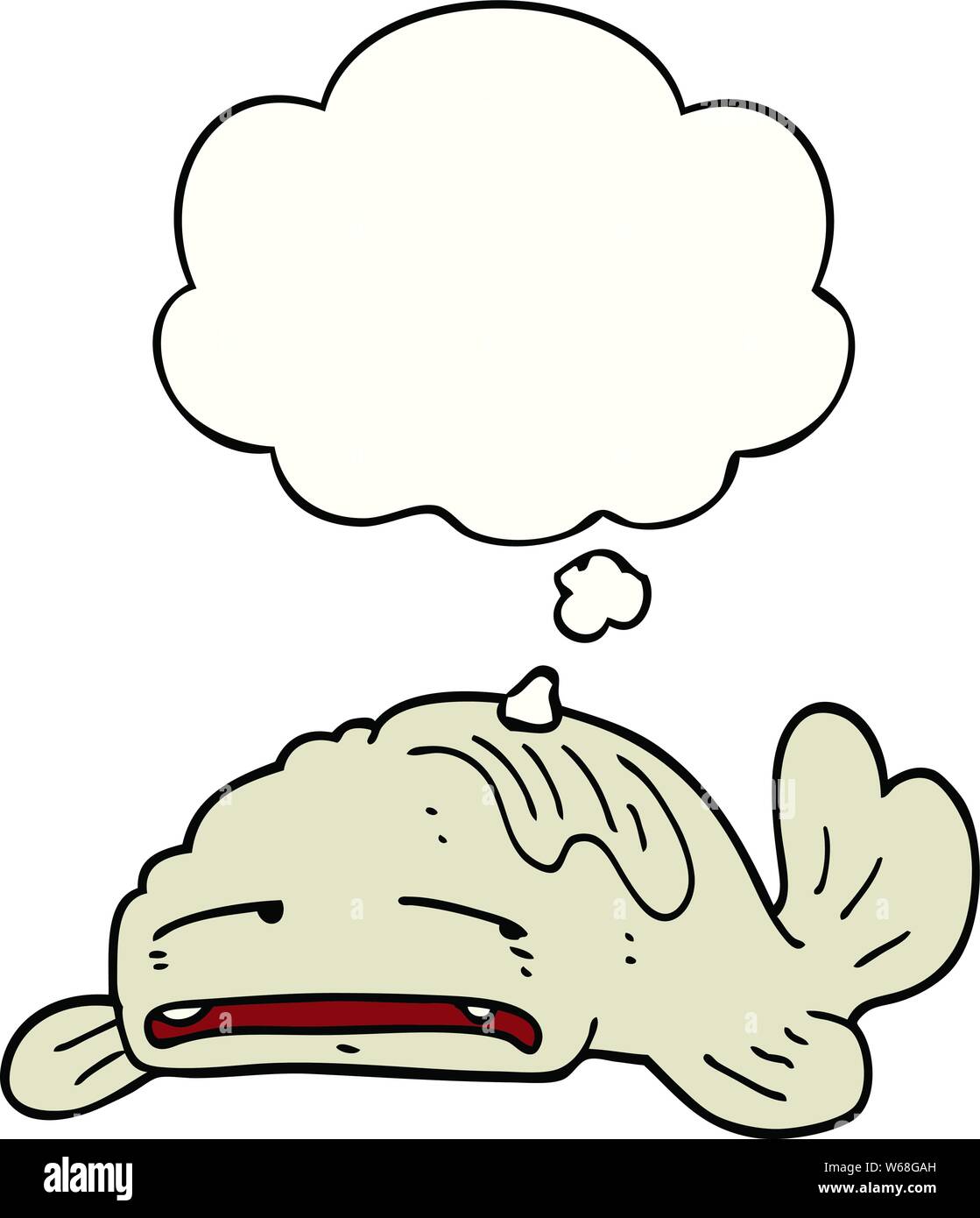 cartoon sad old fish with thought bubble Stock Vector Image & Art - Alamy
