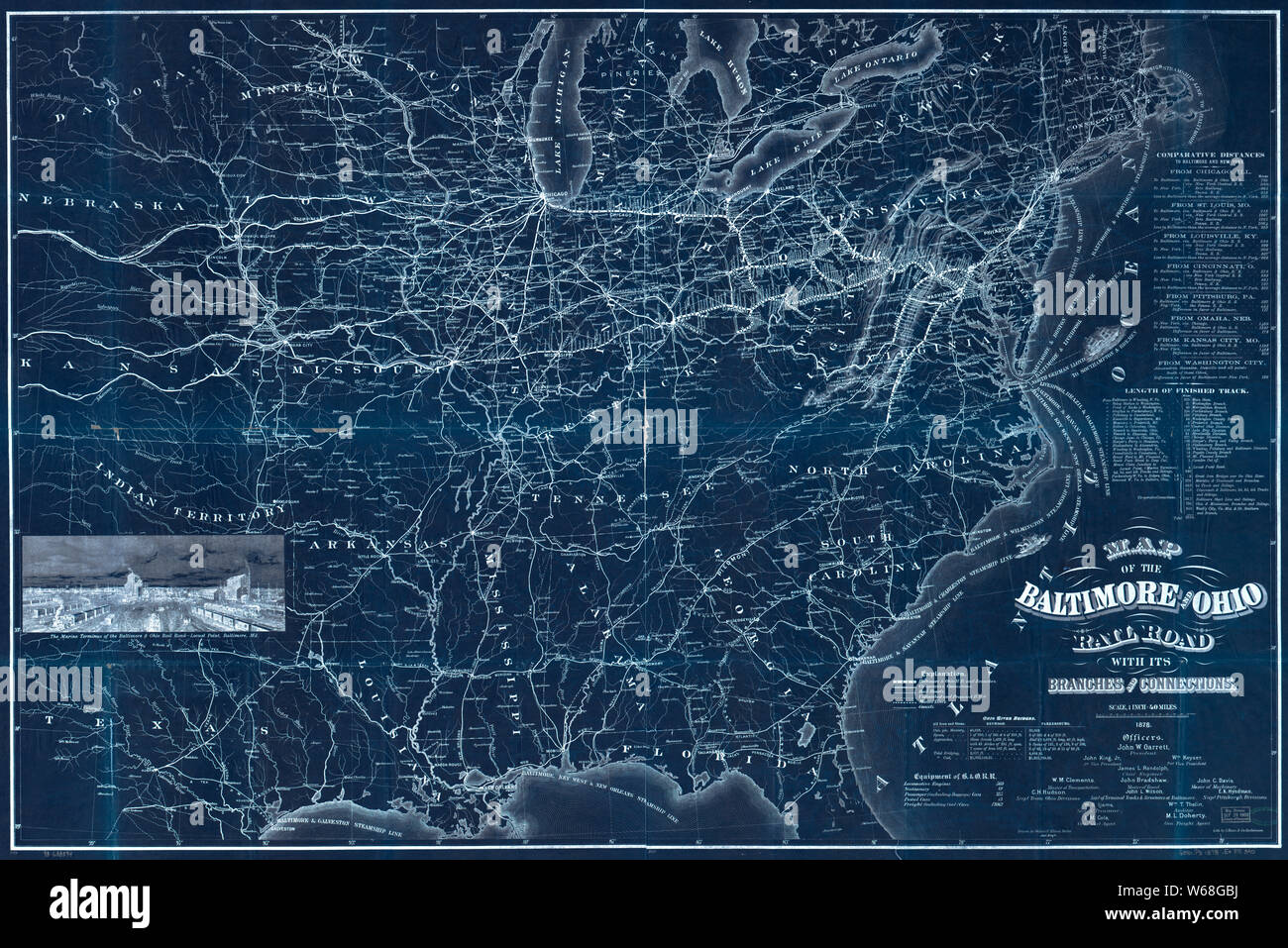 0203 Railroad Maps Map of the Baltimore and Ohio Rail Road with its ...