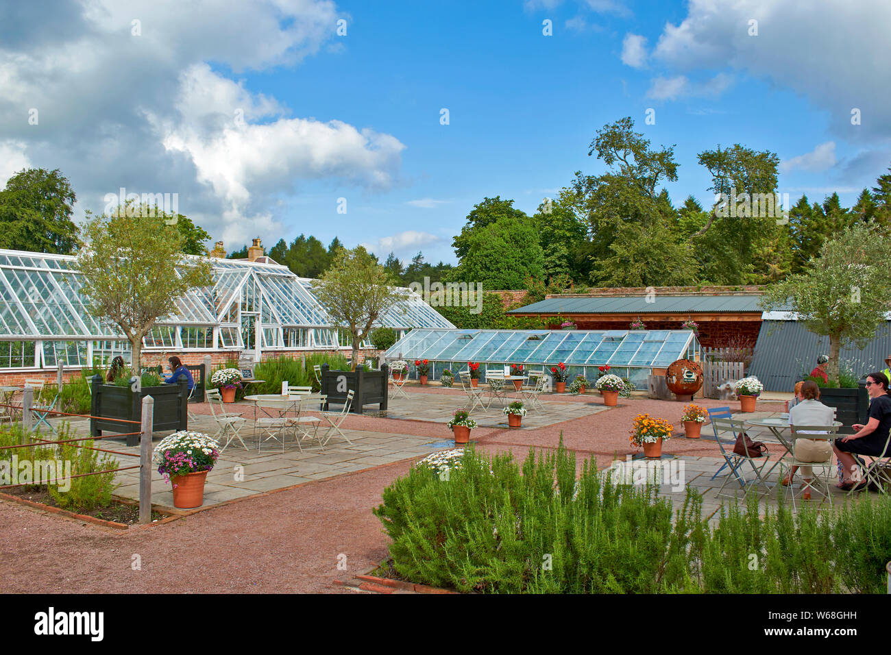 GORDON CASTLE GARDENS FOCHABERS MORAY SCOTLAND OUTDOOR AREA OF THE CAFE ...