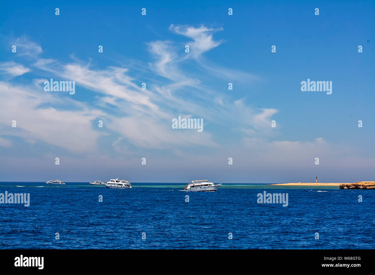 A dive boat in the Red Sea near Sharm el Sheikh, Egypt Stock Photo - Alamy