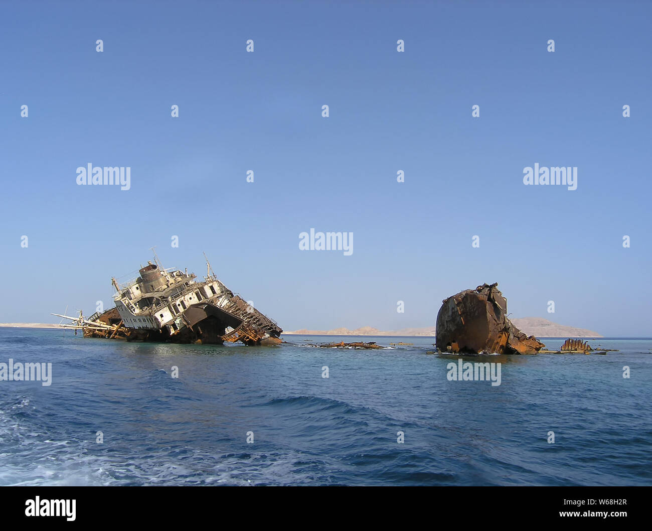 The remains of the Loullia on the northern edge of Gordon Reef in the ...