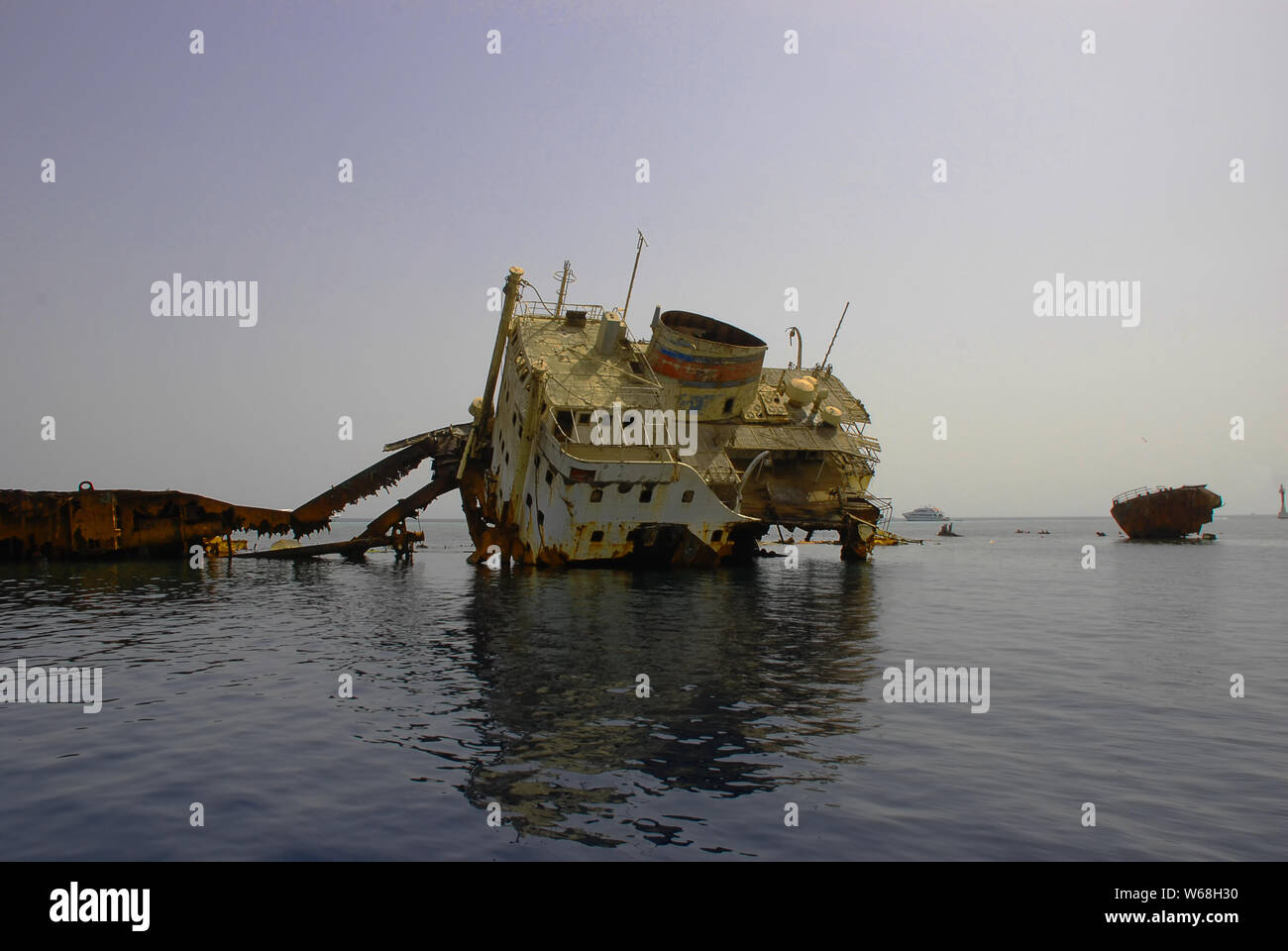 The remains of the Loullia on the northern edge of Gordon Reef in the ...