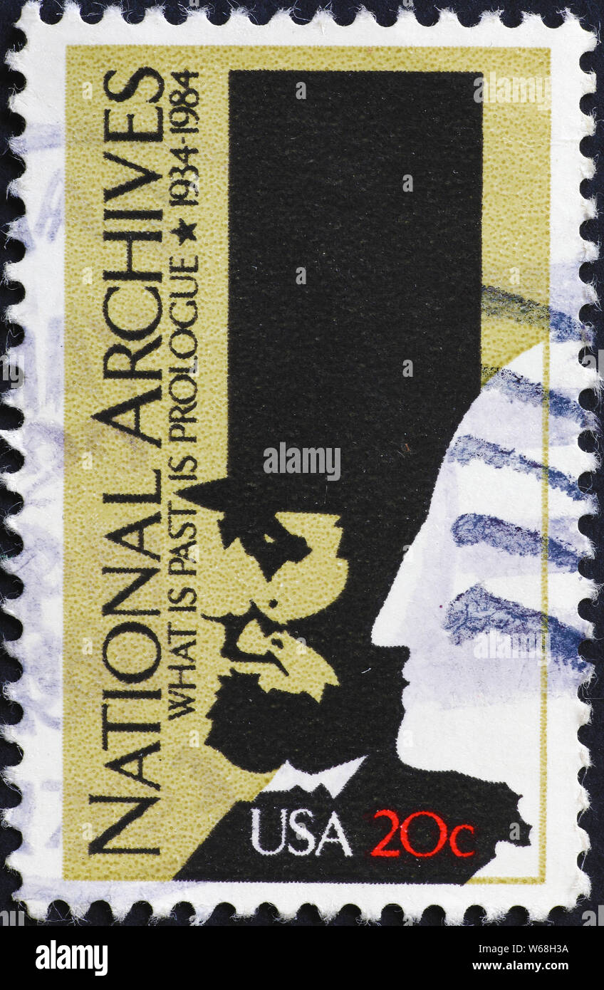 Celebration of National archives in Washington on american stamp Stock ...