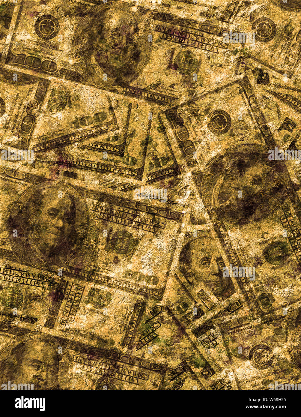 100 dollars banknotes. Artwork for creative graphic design Stock Photo ...