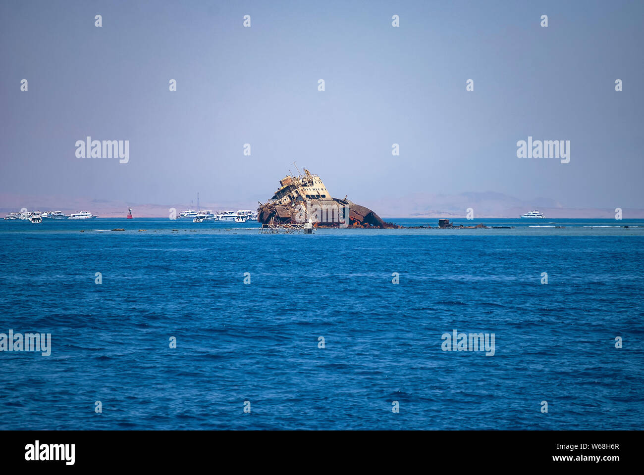 The remains of the Loullia on the northern edge of Gordon Reef in the ...
