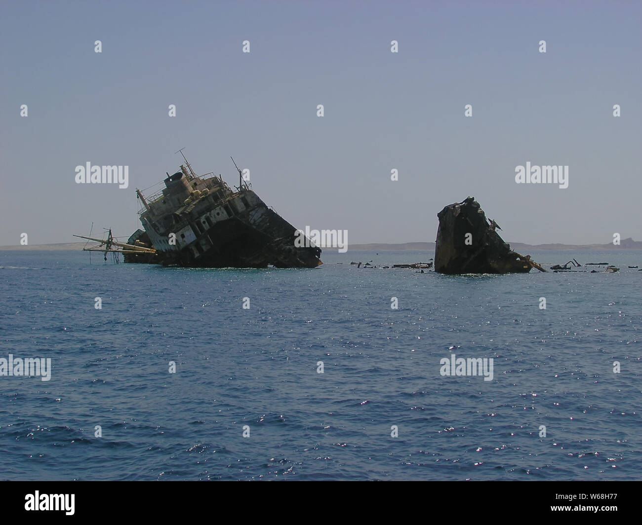 The remains of the Loullia on the northern edge of Gordon Reef in the ...