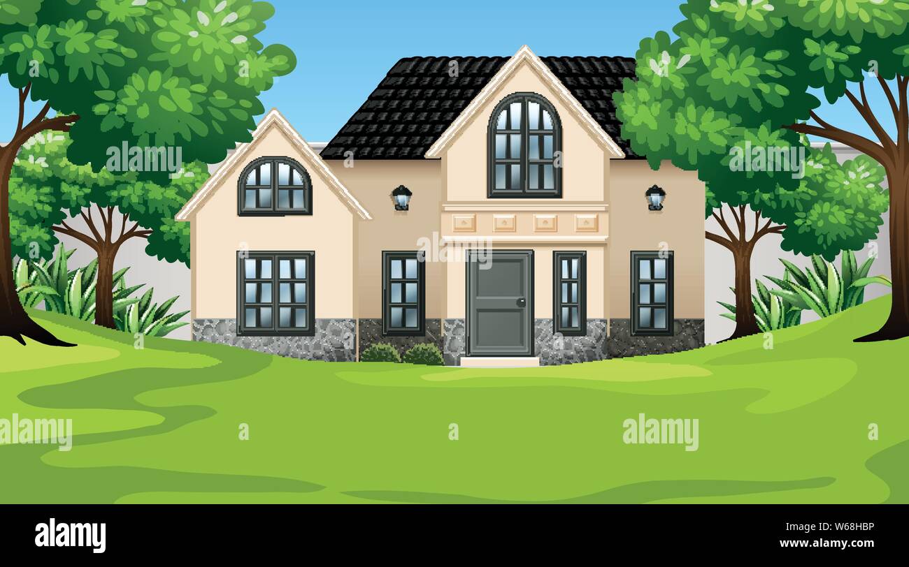 Nature scene landscape template illustration Stock Vector Image & Art ...