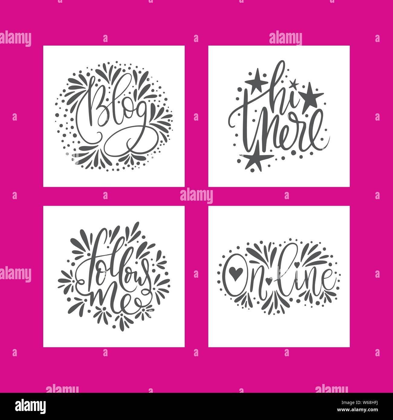 Social media lettering set. Vector illustration Stock Vector Image ...