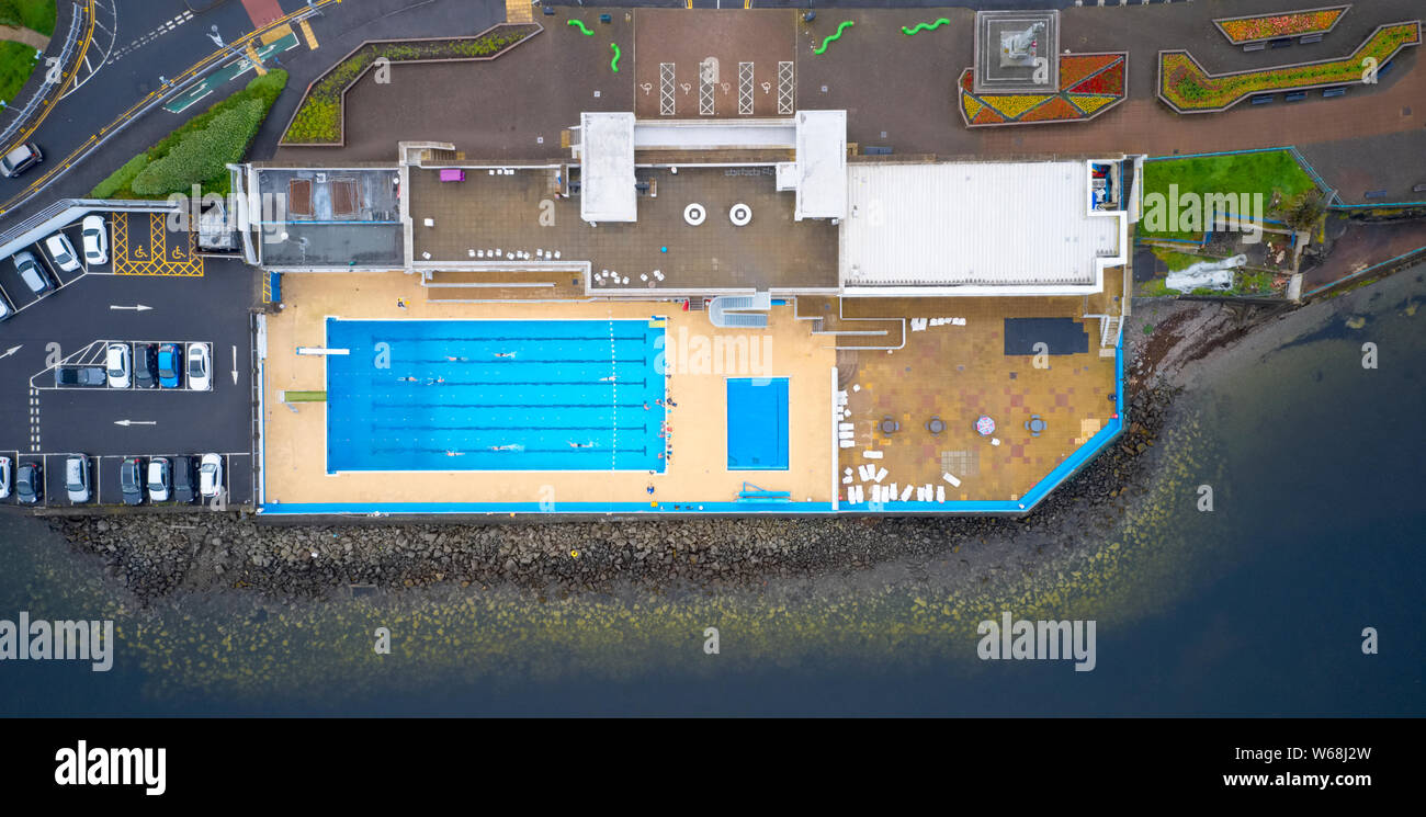 Gourock, Inverclyde / Scotland, UK - July 27th 2019: Outdoor open air ...