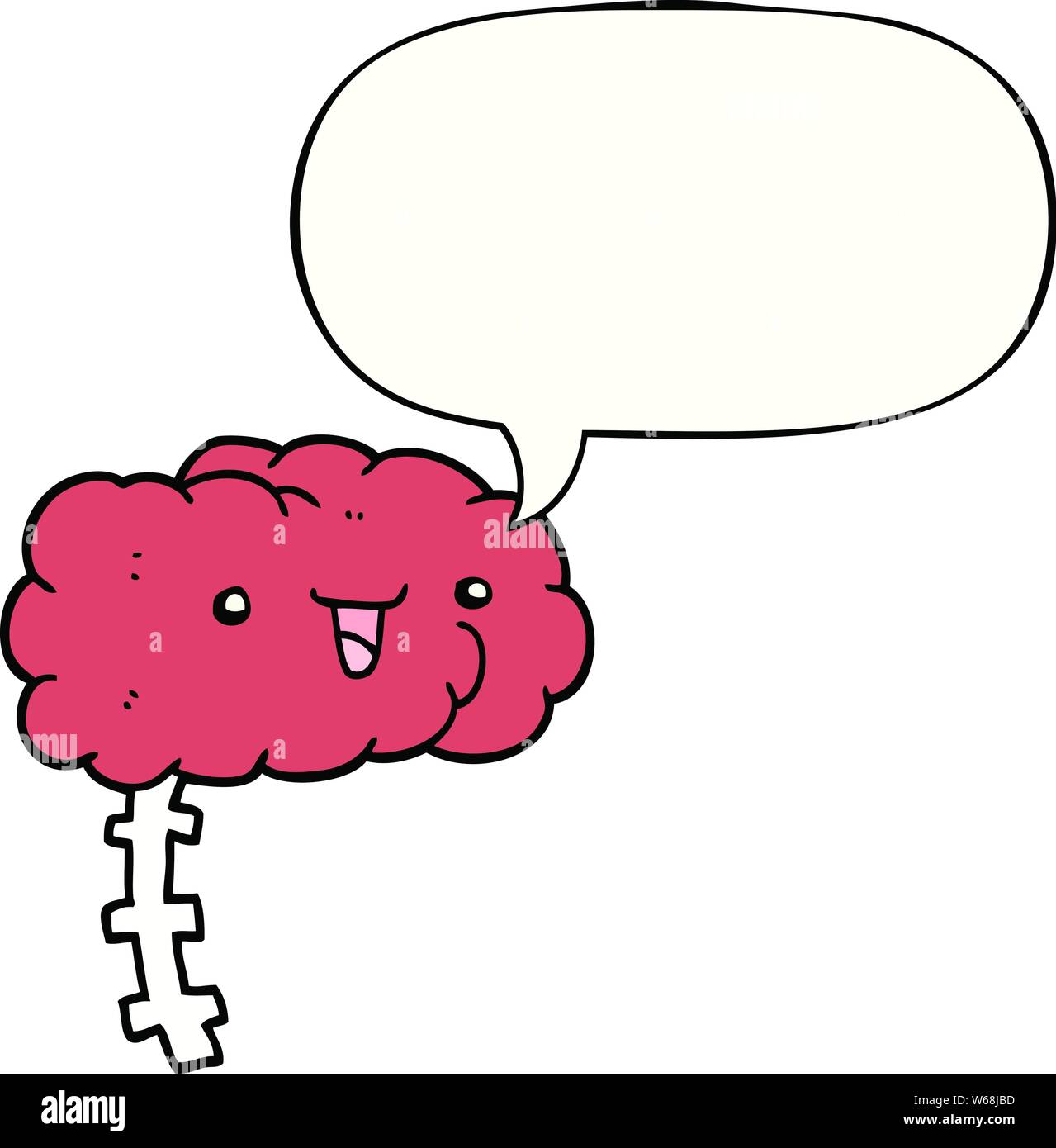 happy cartoon brain with speech bubble Stock Vector Image & Art - Alamy