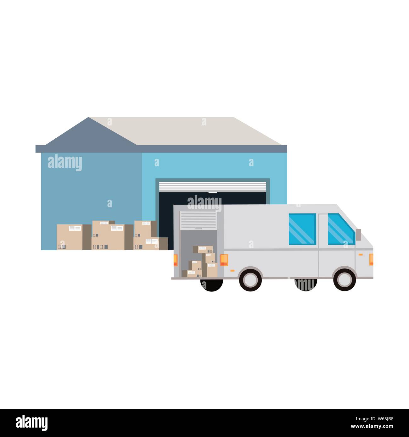shipping logistic delivery cargo cartoon Stock Vector Image & Art - Alamy