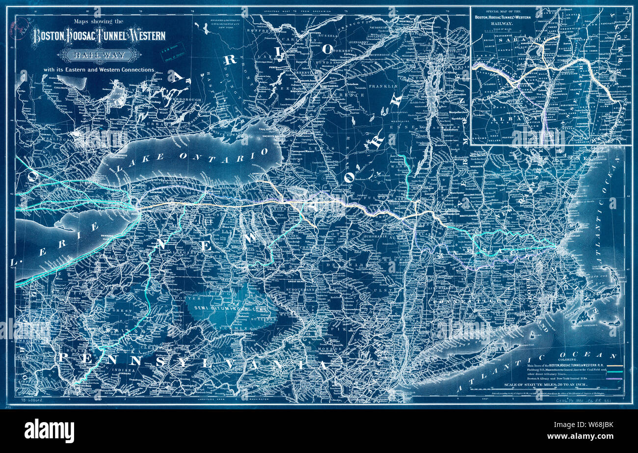 0213 Railroad Maps Maps showing the Boston Hoosac Tunnel and Western ...
