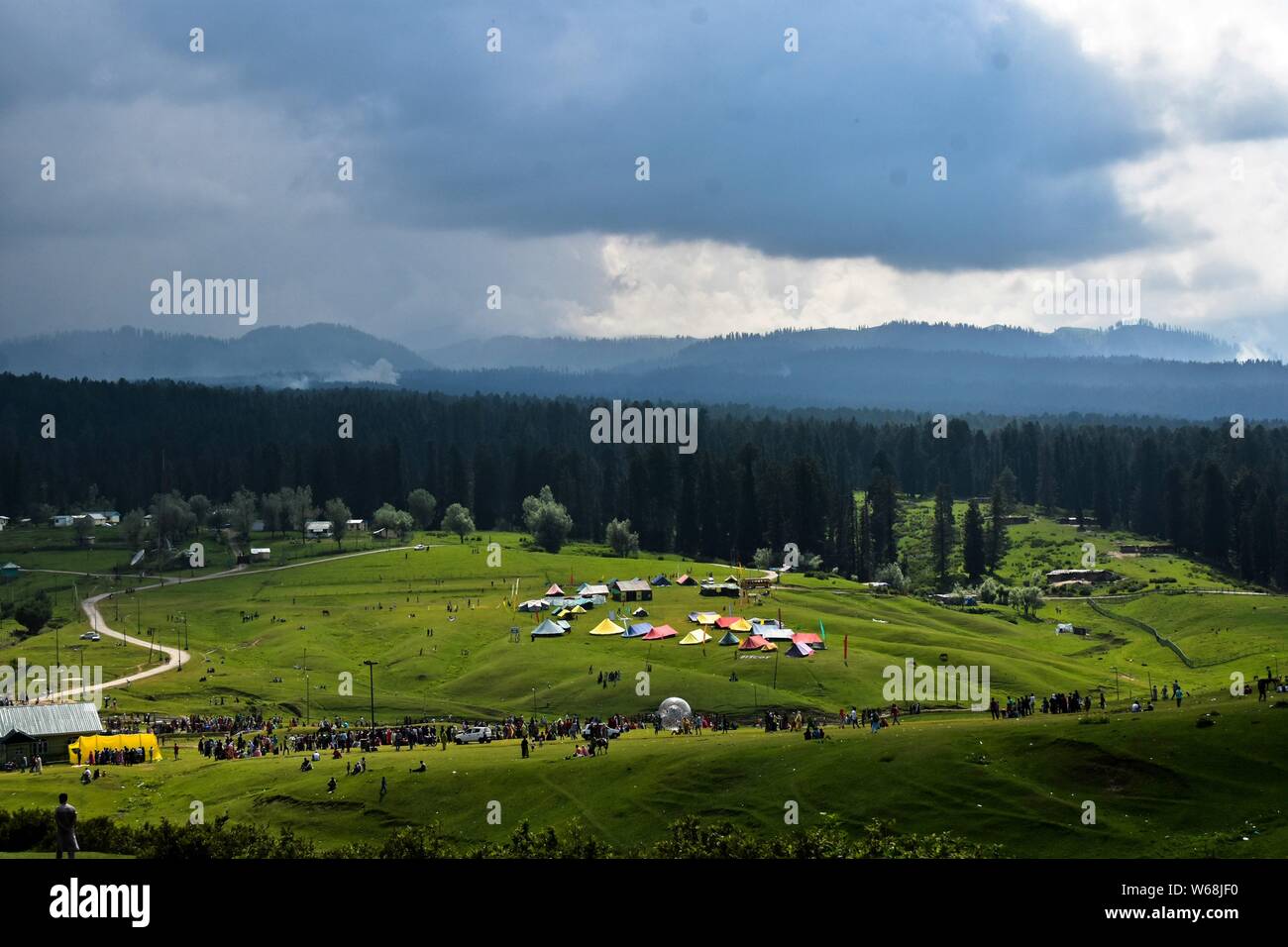 Kashmir, J&K, India. 31st July, 2019. View of the Yusmarg hill station ...