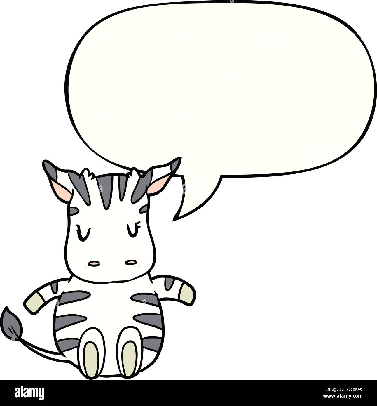 cute cartoon zebra with speech bubble Stock Vector Image & Art - Alamy
