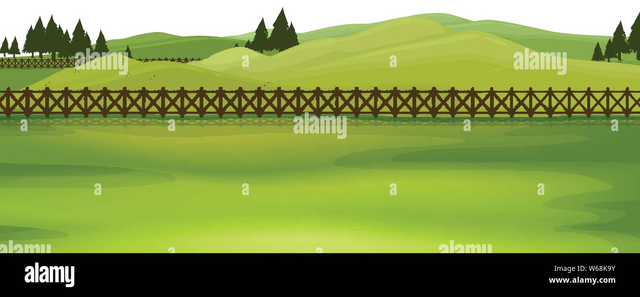 Nature scene landscape template illustration Stock Vector Image & Art ...