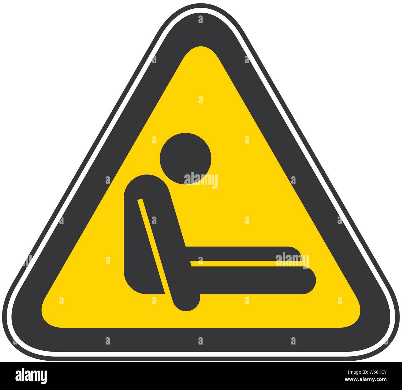 Triangular yellow Warning Hazard Symbol, vector illustration Stock ...