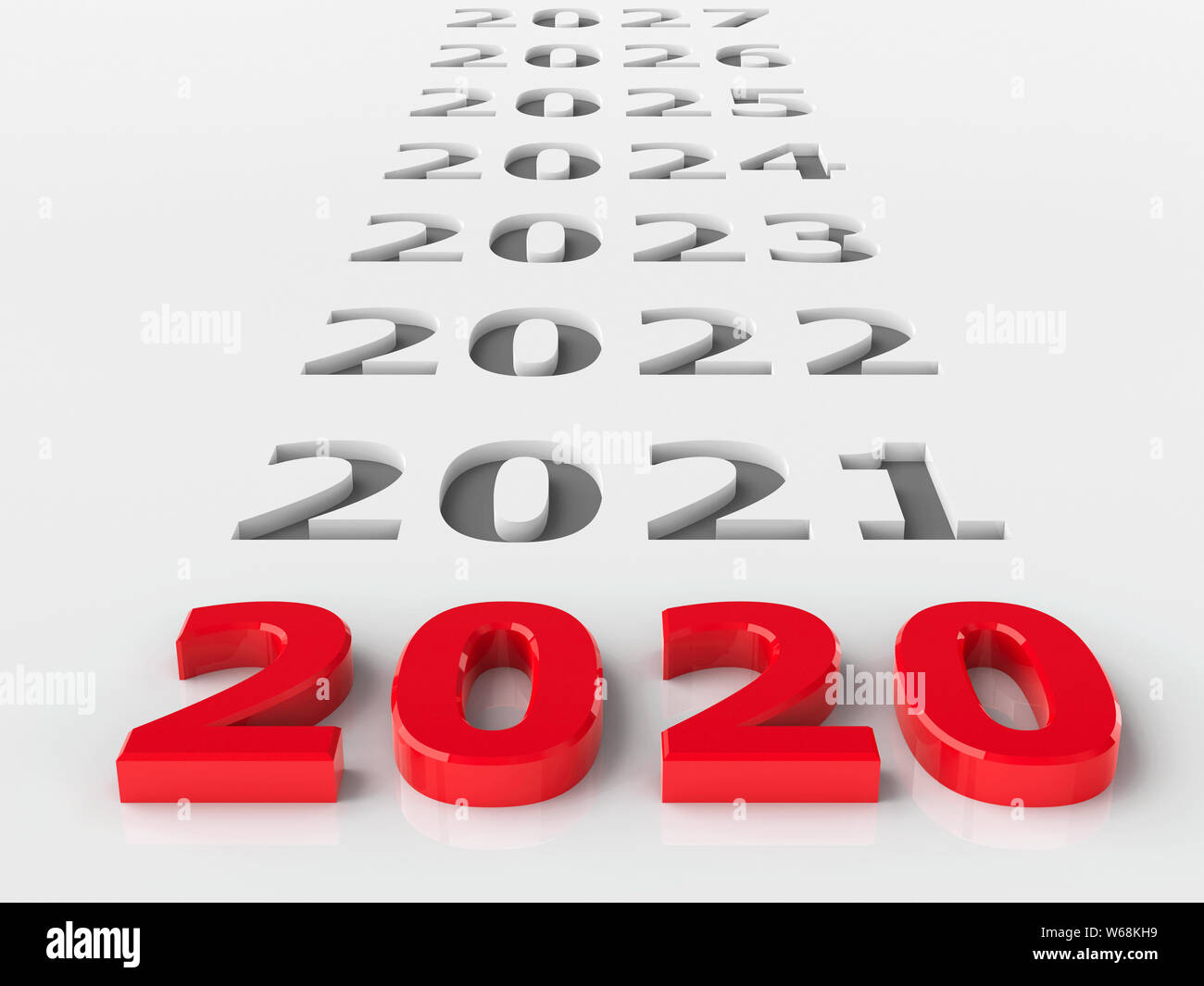 2020 future represents the new year 2020, three-dimensional rendering ...