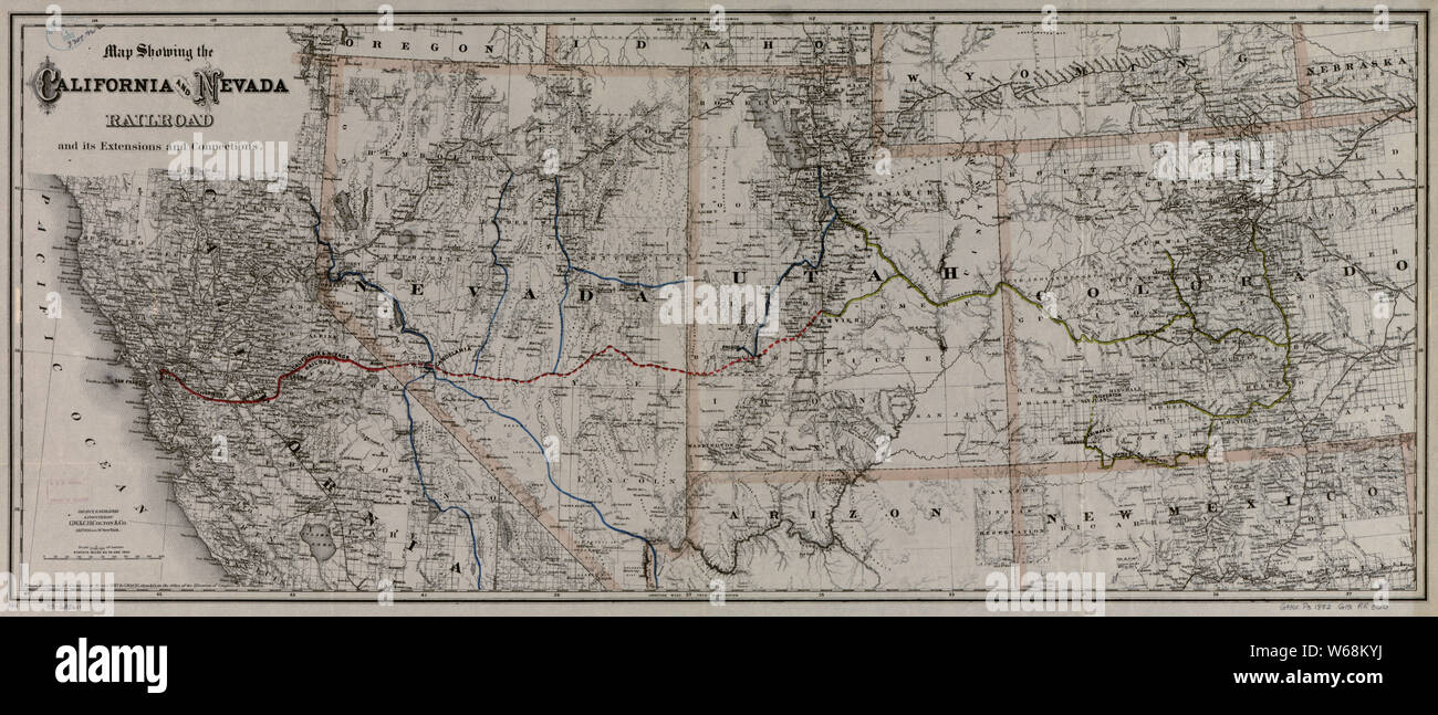 0221 Railroad Maps Map showing the California and Nevada Railroad and ...