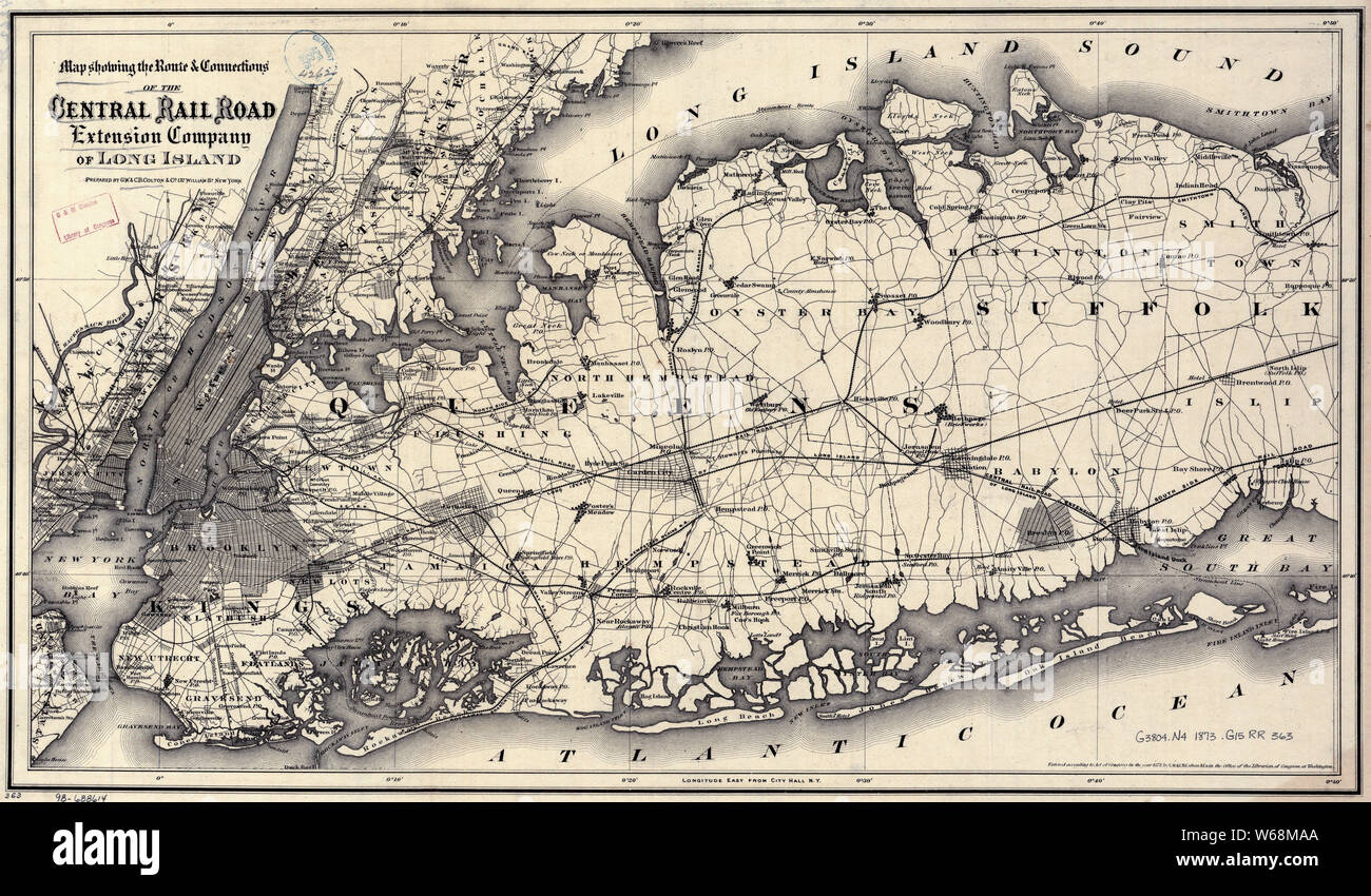 0223 Railroad Maps Map showing the route connections of the Central ...
