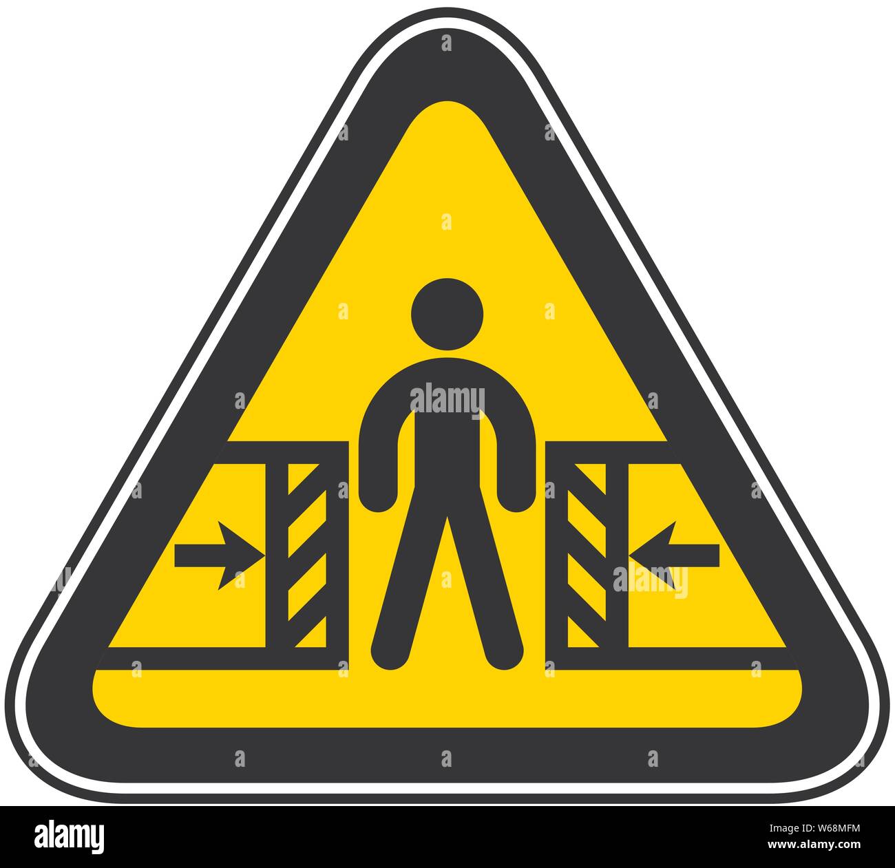 Triangular yellow Warning Hazard Symbol, vector illustration Stock ...