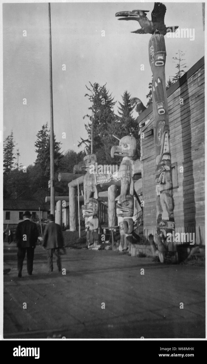Totems at Alert Bay, B.C Stock Photo - Alamy