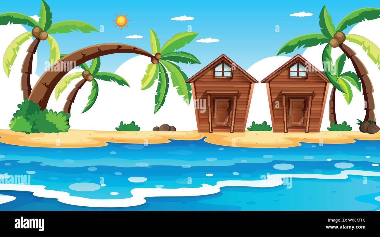 Natural environment scenes landscape illustration Stock Vector Image ...