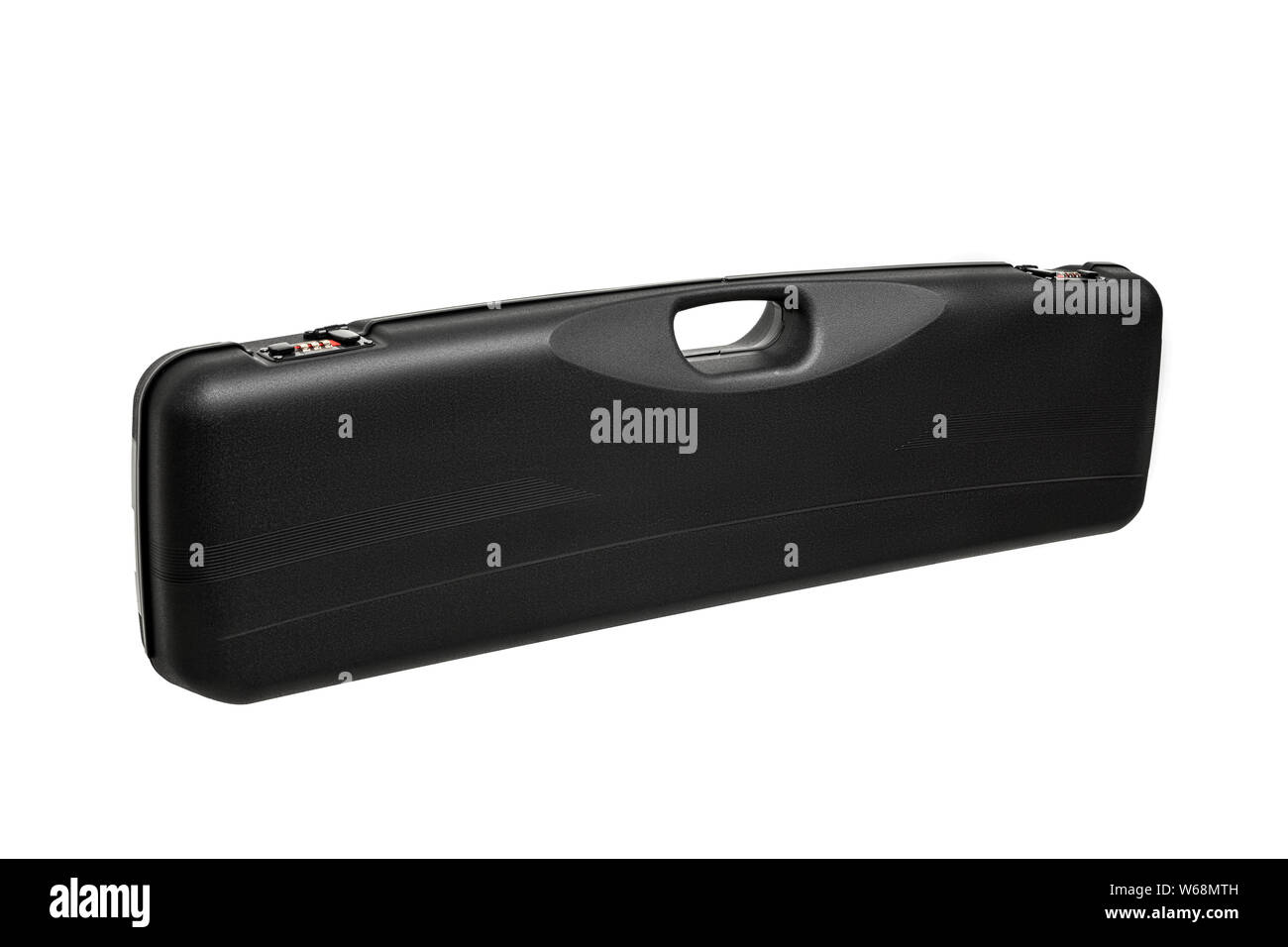 Plastic case for weapons with a combination lock and handle for ...