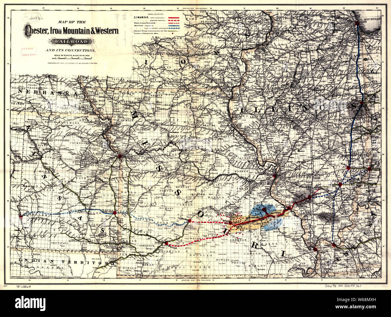 0226 Railroad Maps Map of the Chester Iron Mountain Western Railroad ...