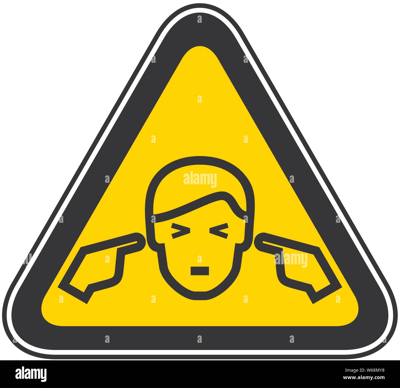 Triangular yellow Warning Hazard Symbol, vector illustration Stock ...