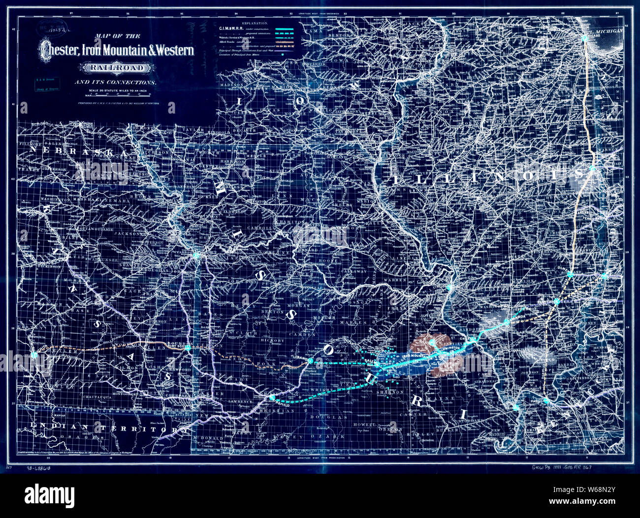 0226 Railroad Maps Map of the Chester Iron Mountain Western Railroad ...