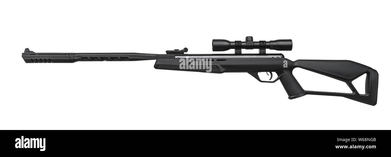 Air rifle with a telescopic sight isolate on a white background ...