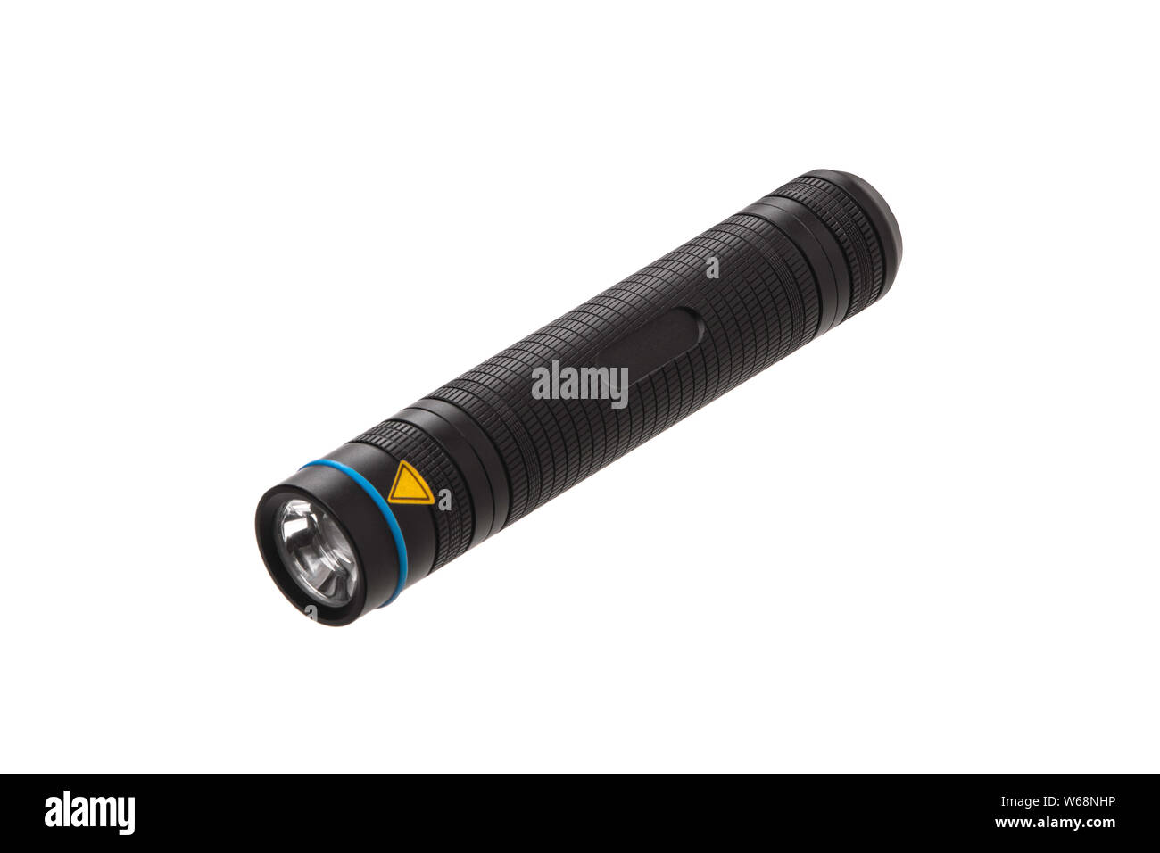 modern black metal flashlight isolated on white background Stock Photo ...