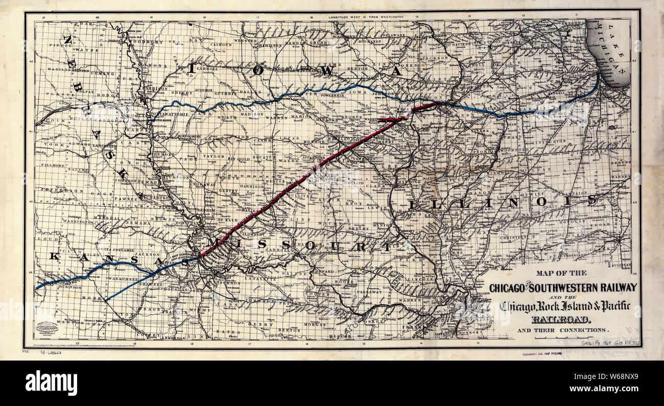 0230 Railroad Maps Map of the Chicago and Southwestern Railway and the ...