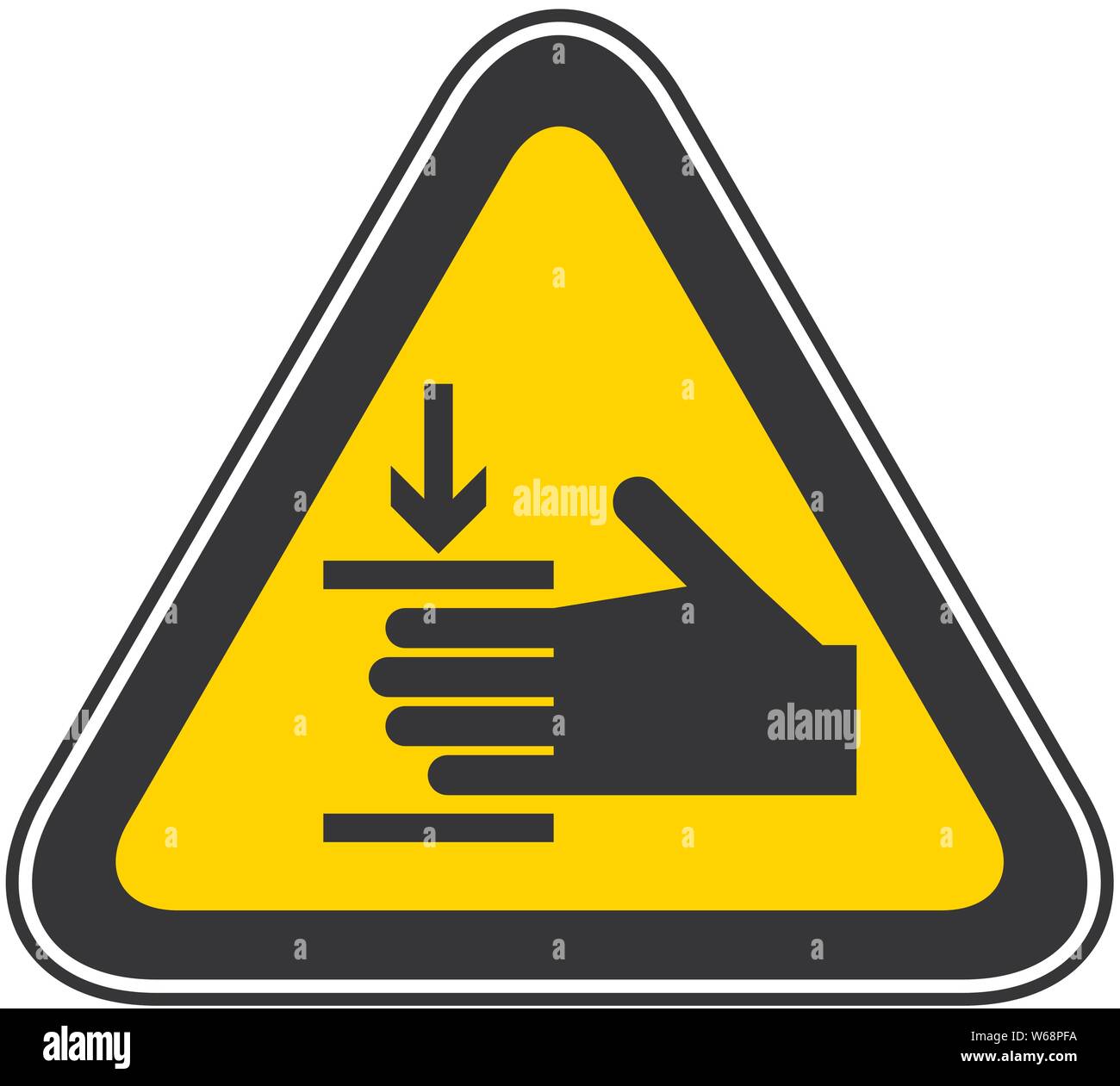 Triangular yellow Warning Hazard Symbol, vector illustration Stock ...