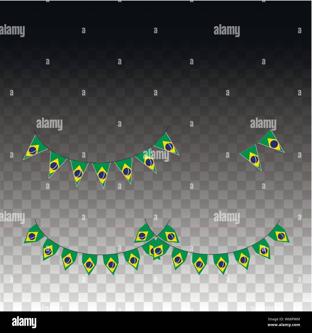 Set for holidays with flag of Brazil. Happy Brazil day set. Bright ...