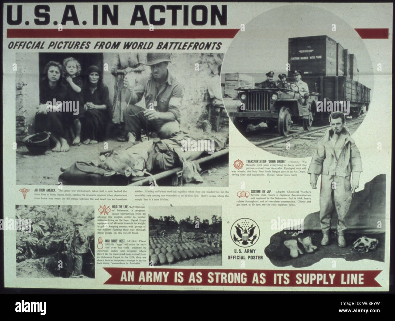 U.S.A. in action Official pictures from world battlefronts Stock Photo ...
