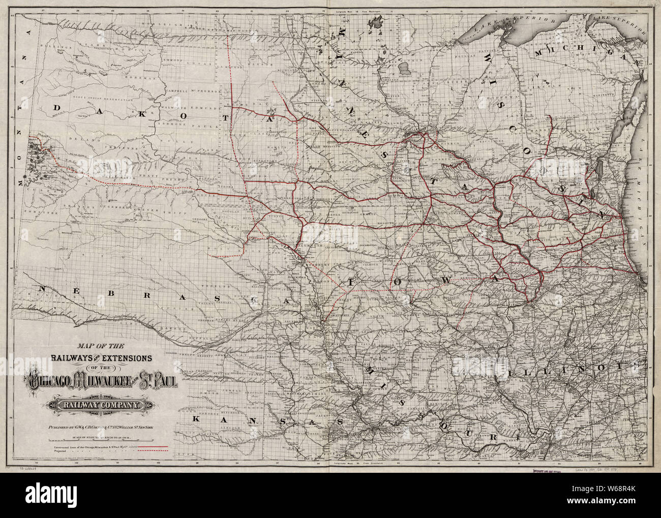 0234 Railroad Maps Map of the railroads and extensions of the Chicago ...