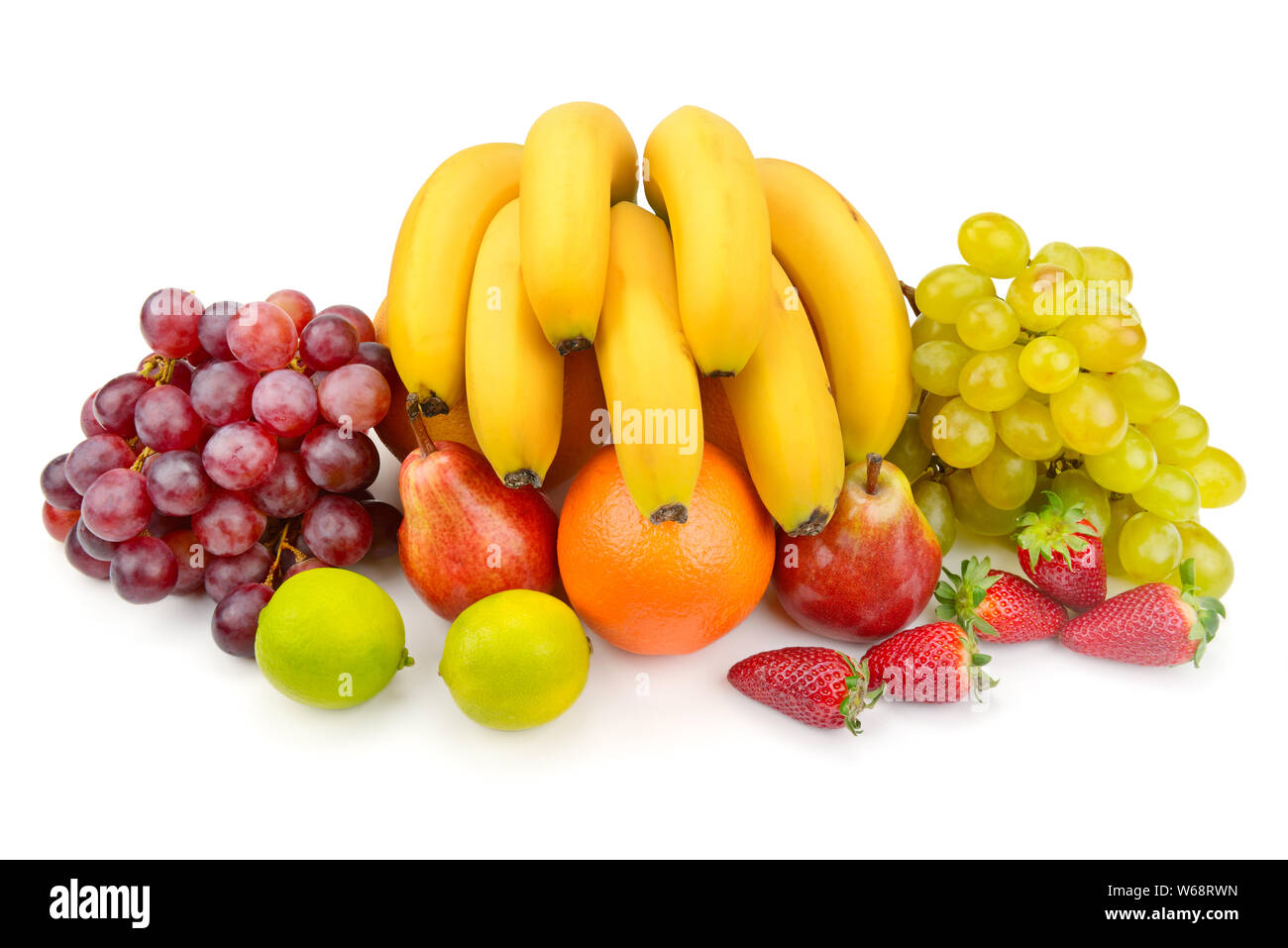 set of fruits isolated on white background Stock Photo - Alamy