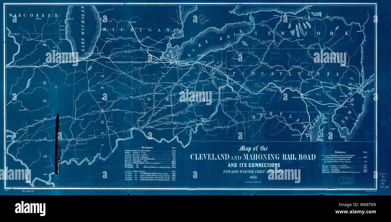 0240 Railroad Maps Map of the Cleveland and Mahoning Rail Road and its ...