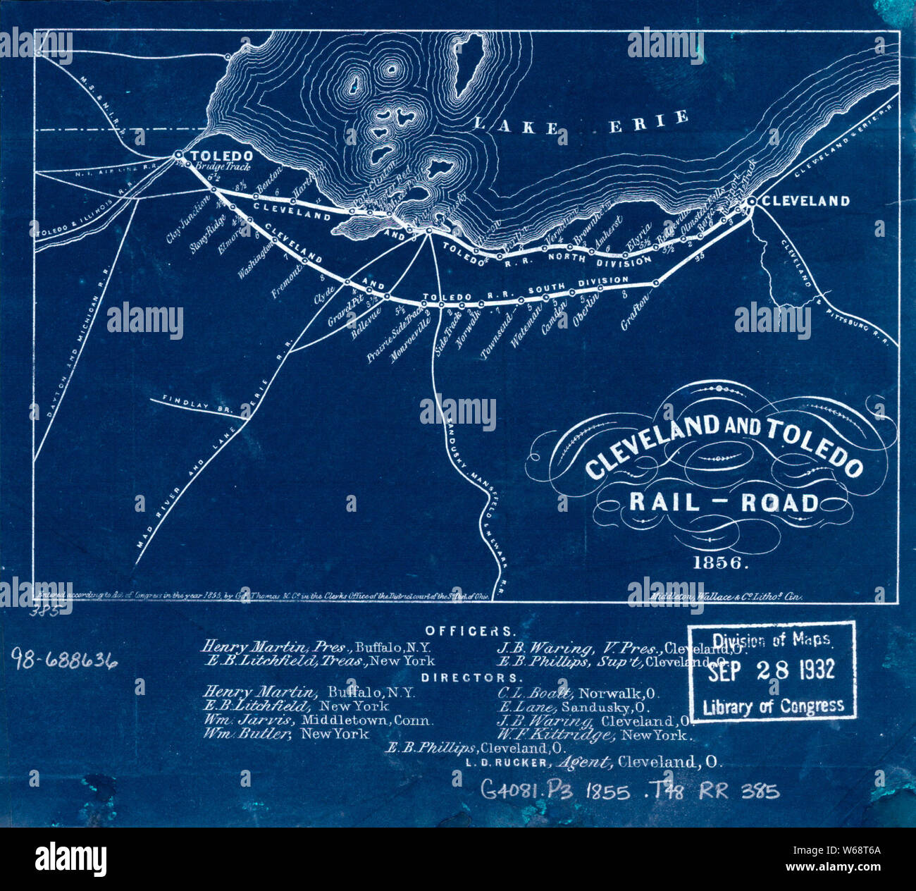 0241 Railroad Maps Cleveland and Toledo Rail-Road Inverted Rebuild and ...