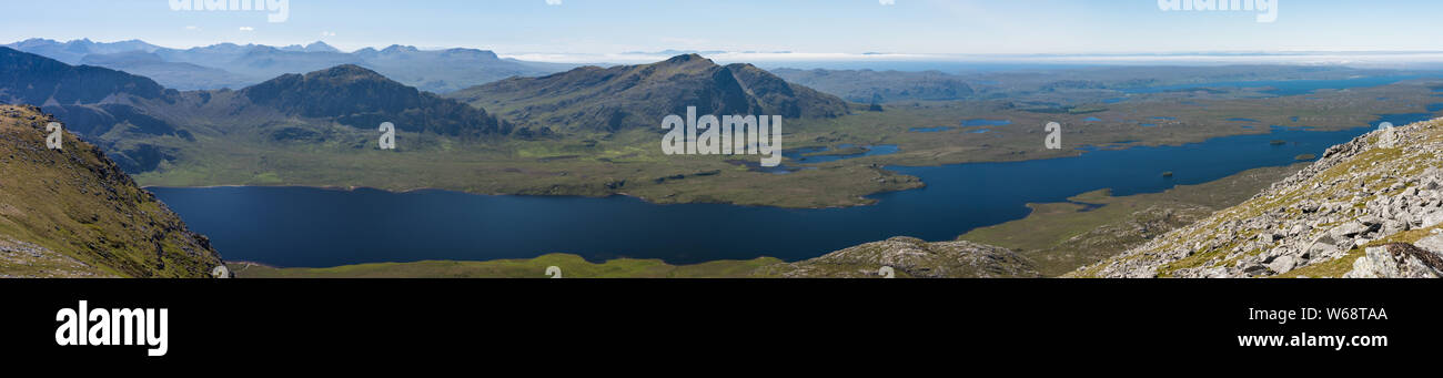Fionn Loch and the mountains of the Letterewe, Flowerfield and Torridon ...