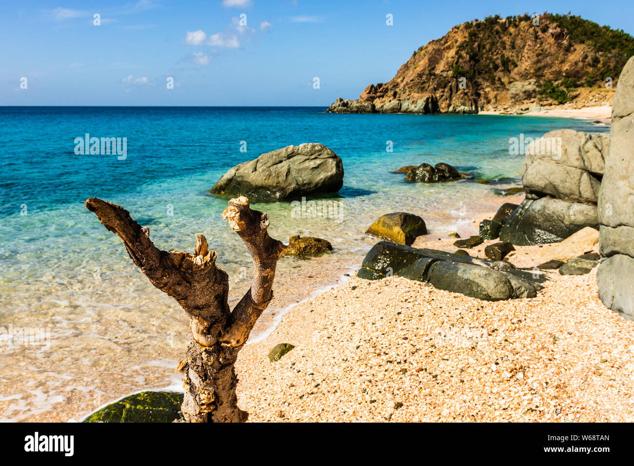 Travel photo of St. Barth’s Island, Caribbean. The famous Shell Beach ...