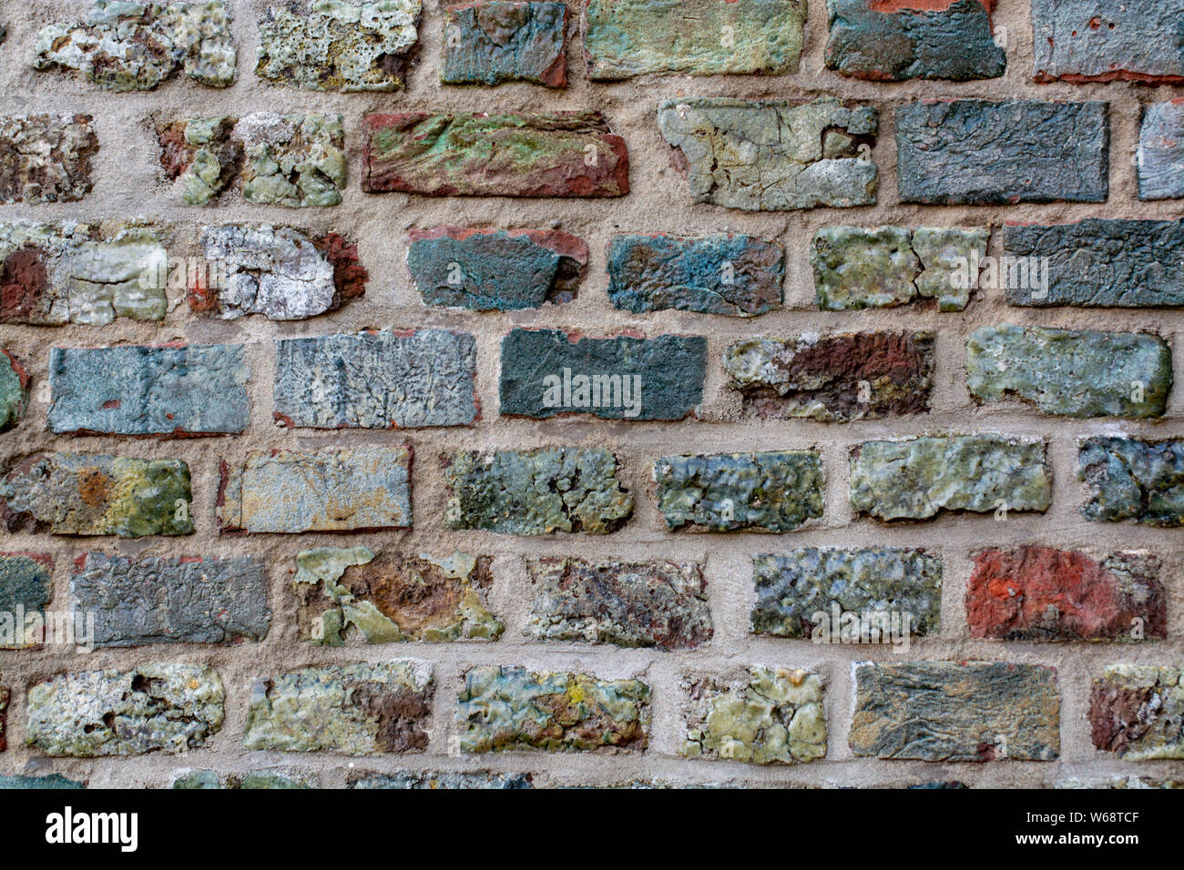 Medieval bricks with glaze, brick structure background or wallpaper ...