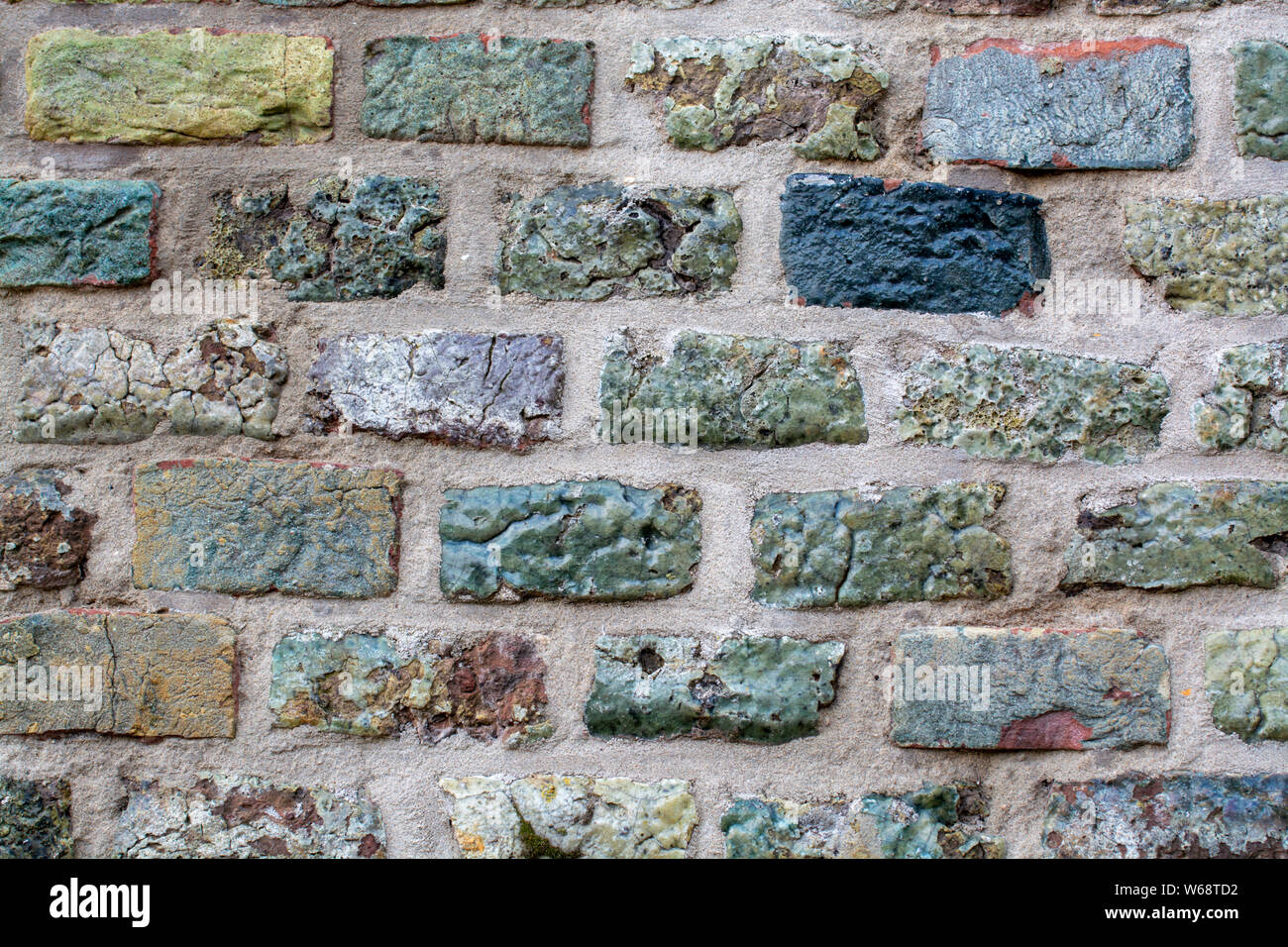 Medieval bricks with glaze, brick structure background or wallpaper ...