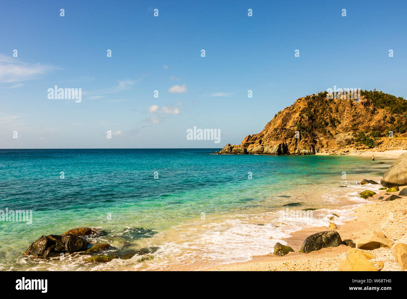Travel photo of St. Barth’s Island, Caribbean. The famous Shell Beach ...