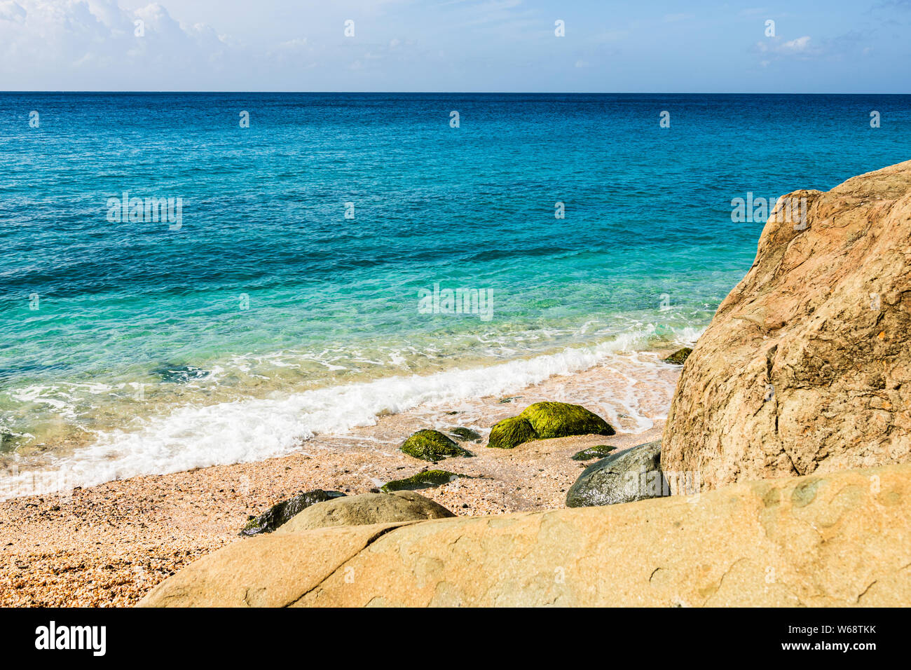 Travel photo of St. Barth’s Island, Caribbean. The famous Shell Beach ...